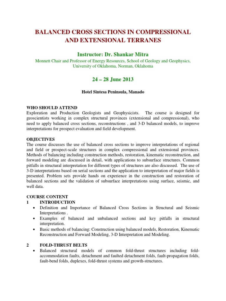 Balanced Cross Sections | PDF | Rift | Geology