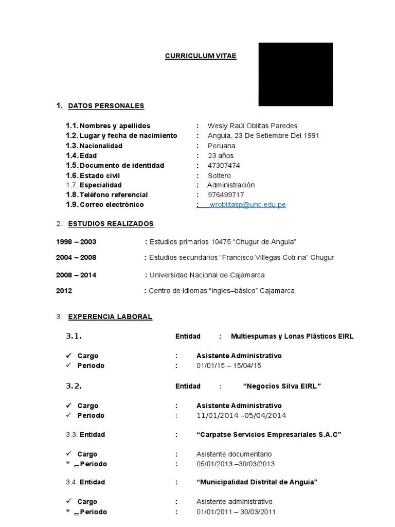 Curriculum Vitae | PDF | Crecimiento personal y profesional
