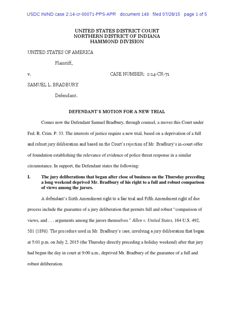 New Trial Motion Brief | PDF | Evidence | Witness