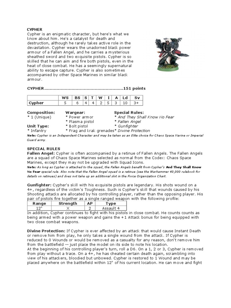 Cypher - The Fallen Angel | PDF | Warfare | Military Science