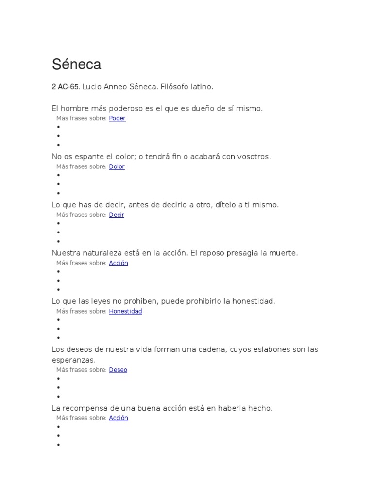 Frases de Séneca | PDF | Séneca El Joven | Amor