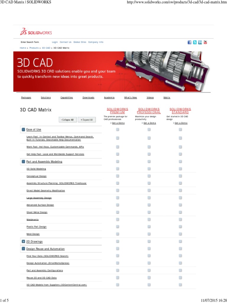 3D CAD Matrix PDF | PDF | Computer Aided Design | 3 D Modeling