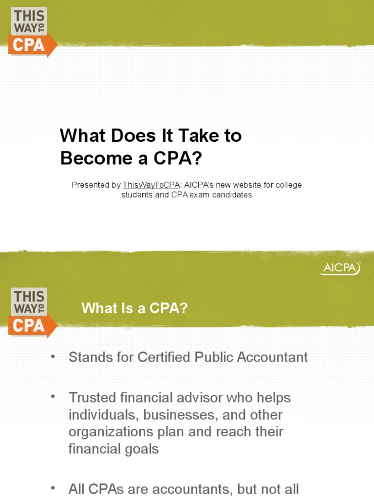 Steps To Becoming A CPA | PDF | Uniform Certified Public Accountant ...
