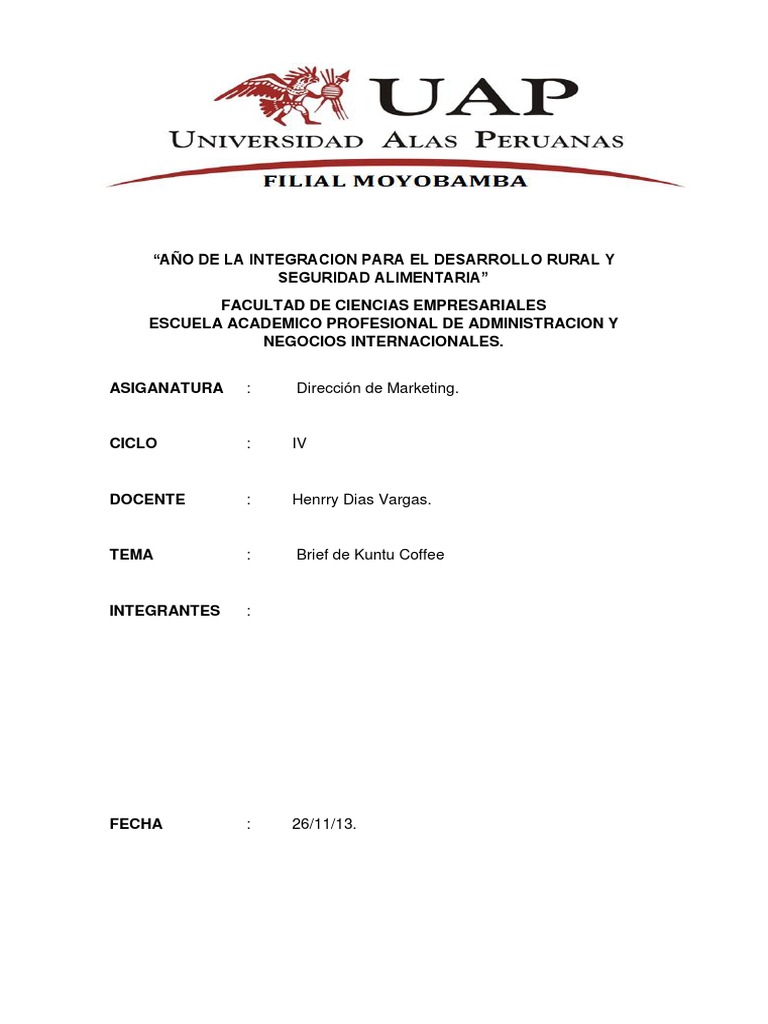 Brief de Marketing para Kuntu Coffee | PDF | café | Marca