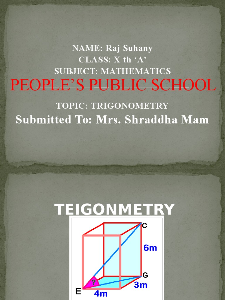 Maths Project | PDF | Trigonometric Functions | Trigonometry