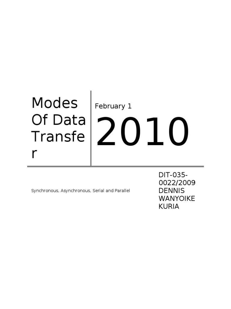 Modes of Data Transfer | Data Transmission | Physical Layer Protocols