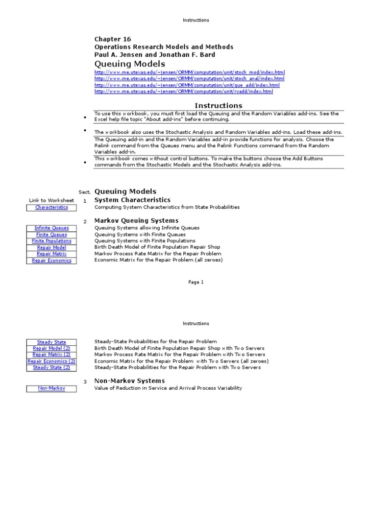 c16 Queue Models | PDF | Markov Chain | Stochastic Process