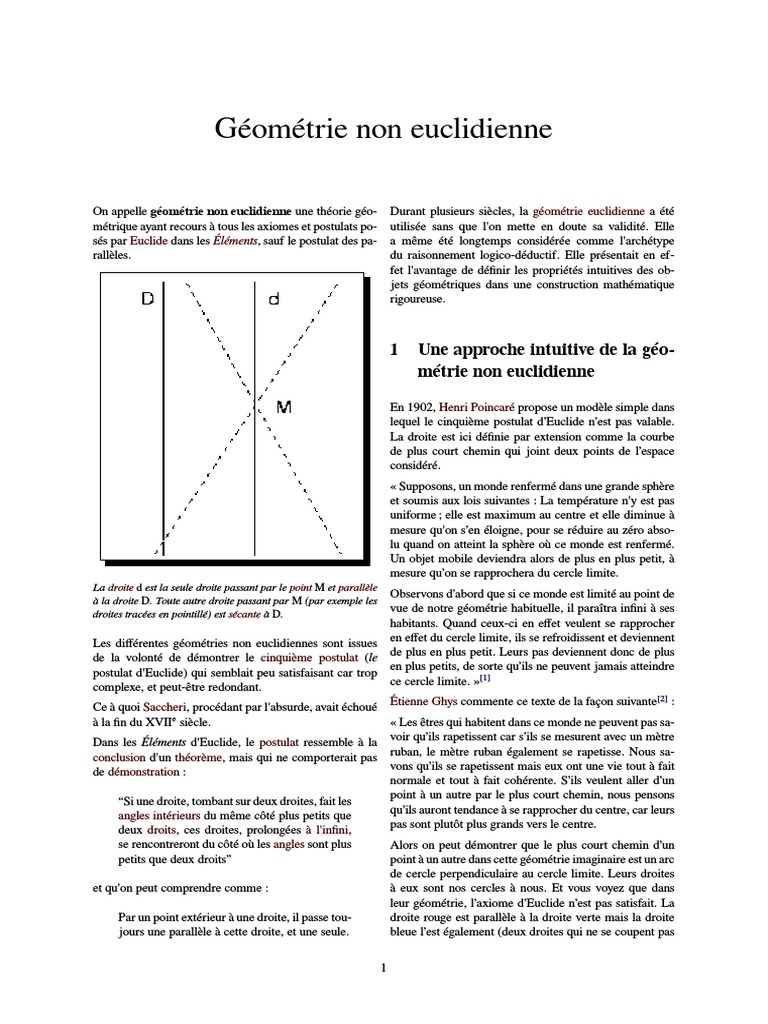 Introduction à la géométrie non euclidienne | PDF | Géométrie non ...