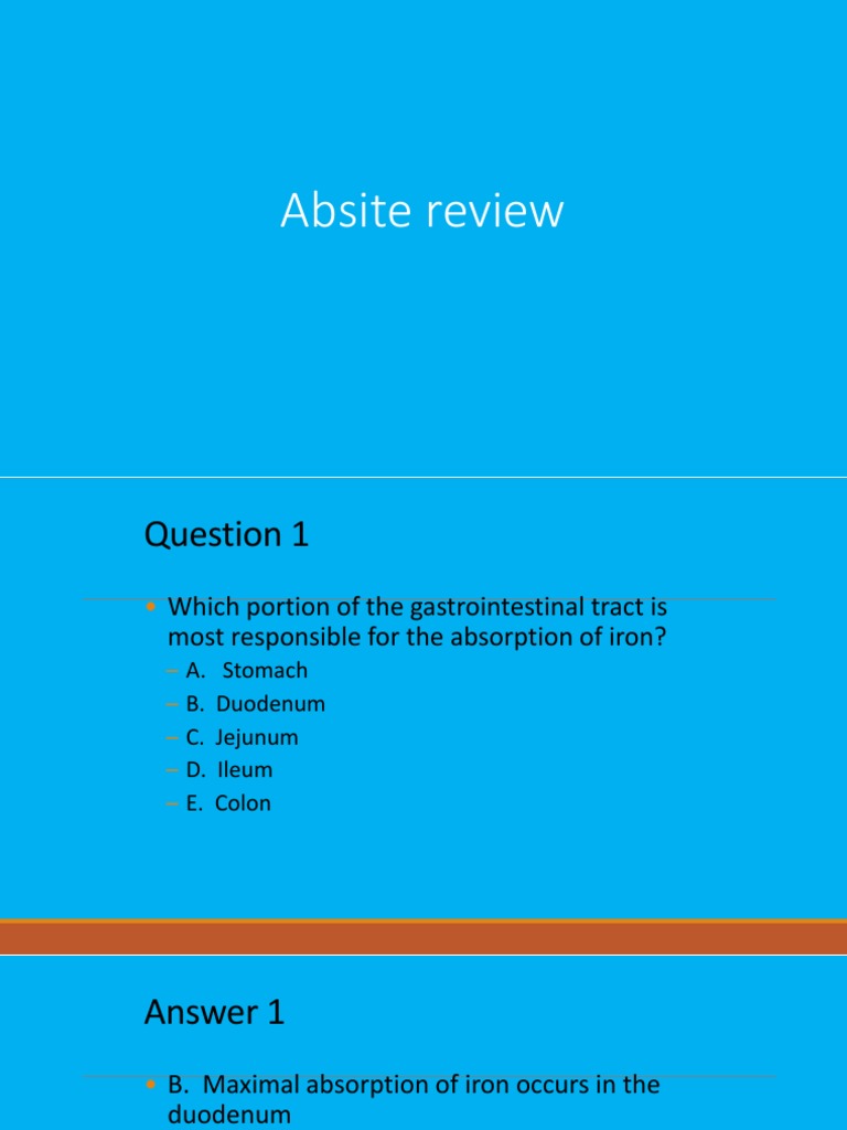 Absite January2014 Review | PDF | Crohn's Disease | Calorie