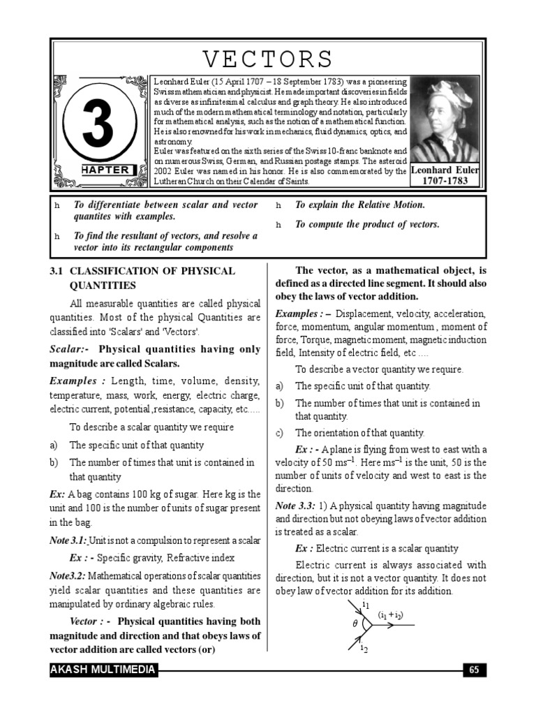 Vectors | PDF | Euclidean Vector | Rotation Around A Fixed Axis