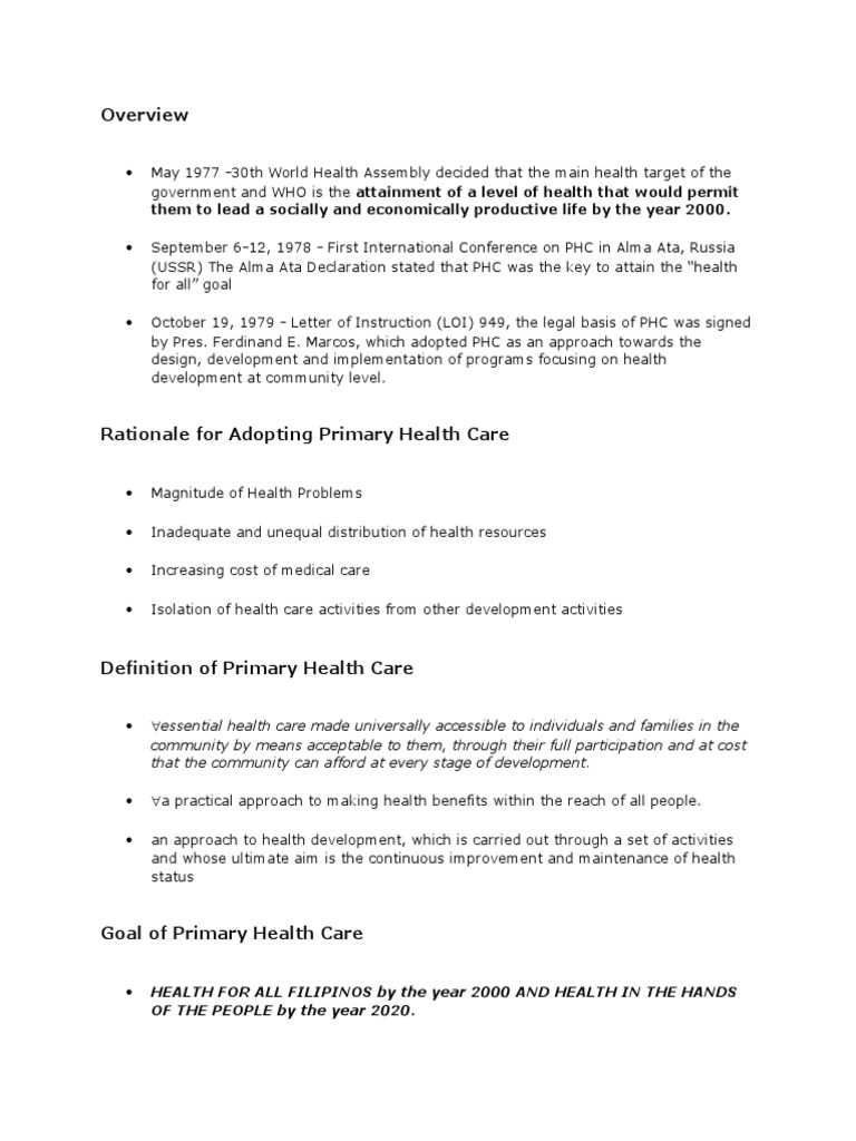 Primary Health Care | PDF | Health Care | Public Health