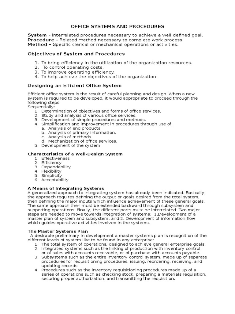 Efficient Office Systems Guide | PDF | System | Input/Output