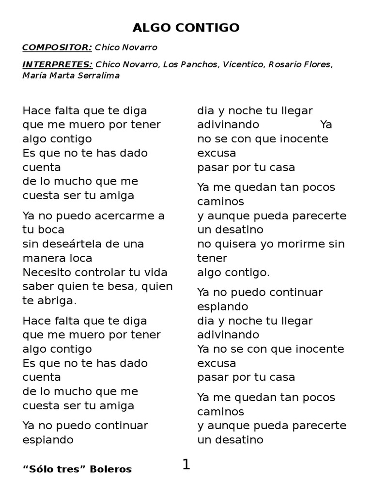 Algo Contigo | PDF | Musica Latinoamericana | Musica en español