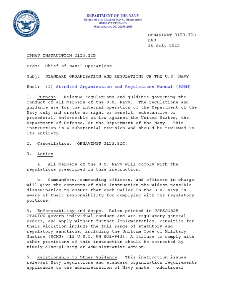 Opnavinst 3120.32D | PDF | United States Navy | Records Management