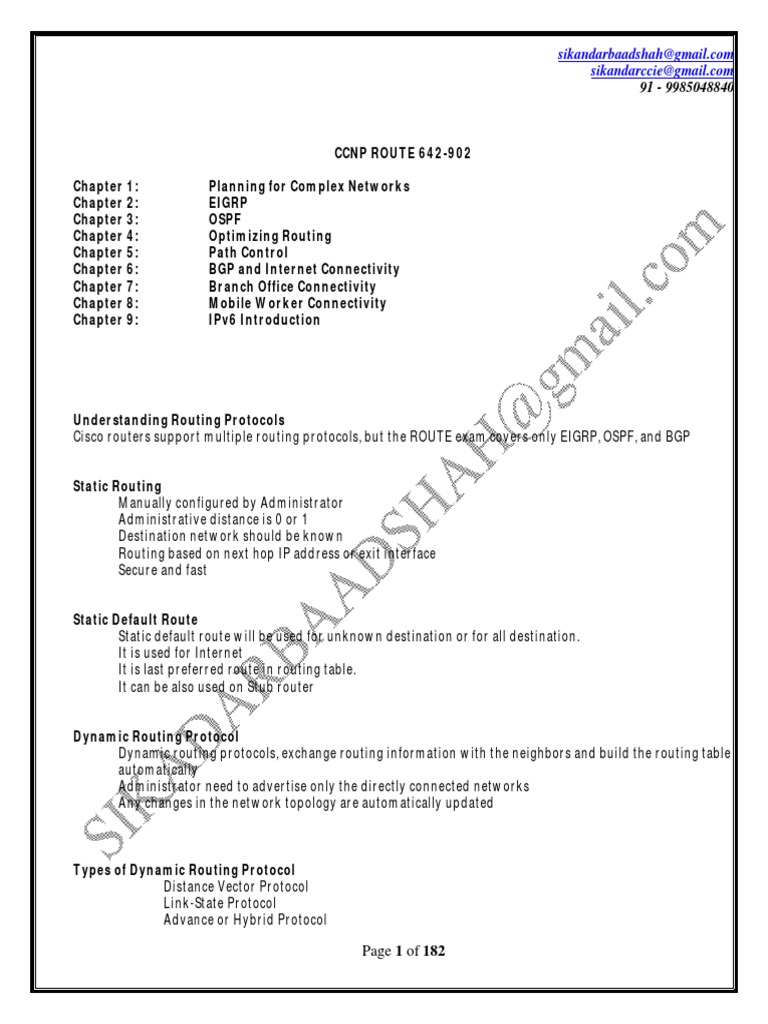 Sikandar CCNP Notes | PDF | Routing | Router (Computing)