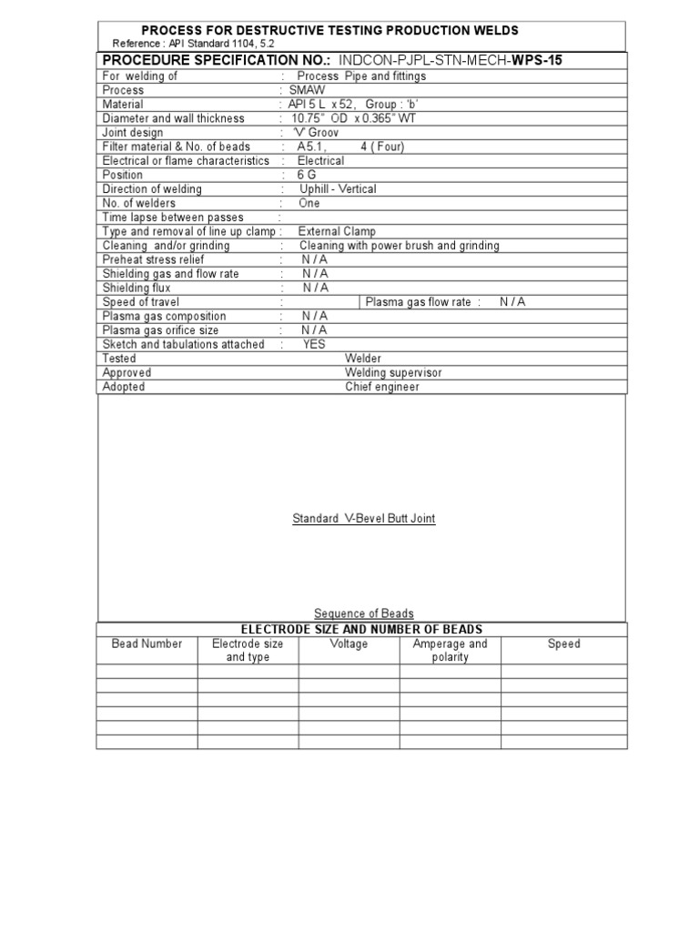 Destructive Testing Weld Procedure | PDF