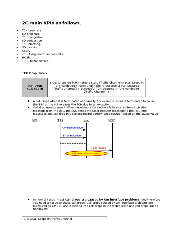 2G Main KPIs | PDF | Network Congestion | General Packet Radio Service