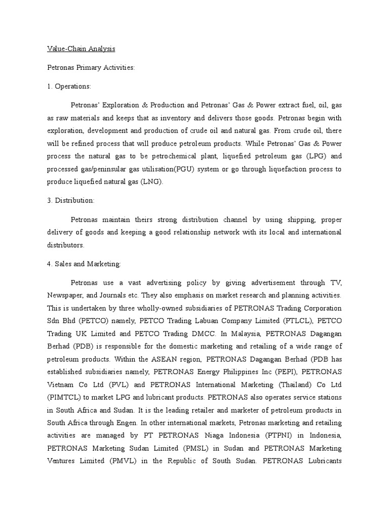 Value Chain Analysis | PDF | Natural Gas | Fossil Fuels