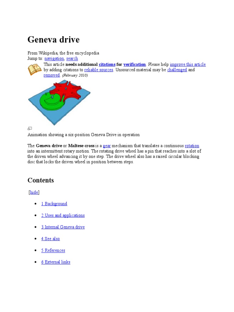 Geneva Drive | Download Free PDF | Kinematics | Mechanical Engineering