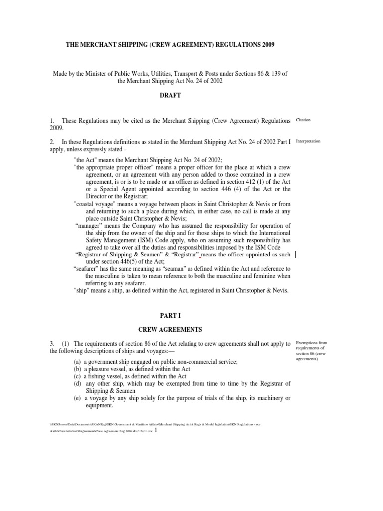 Crew Agreement | PDF | Sailor | Ships