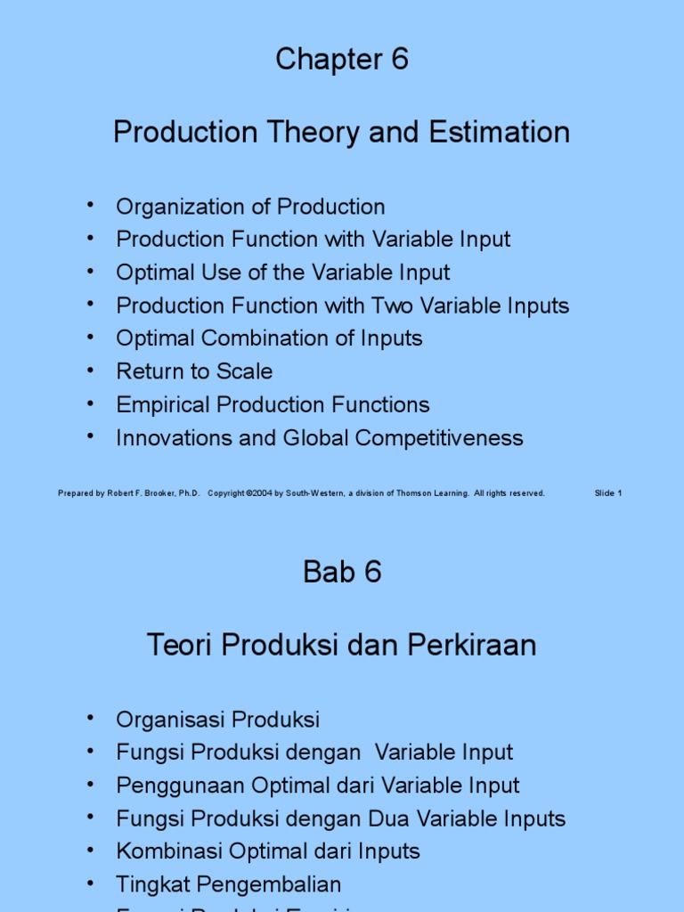 Ch 6 Production Theory Ing Indo Pdf Production Function