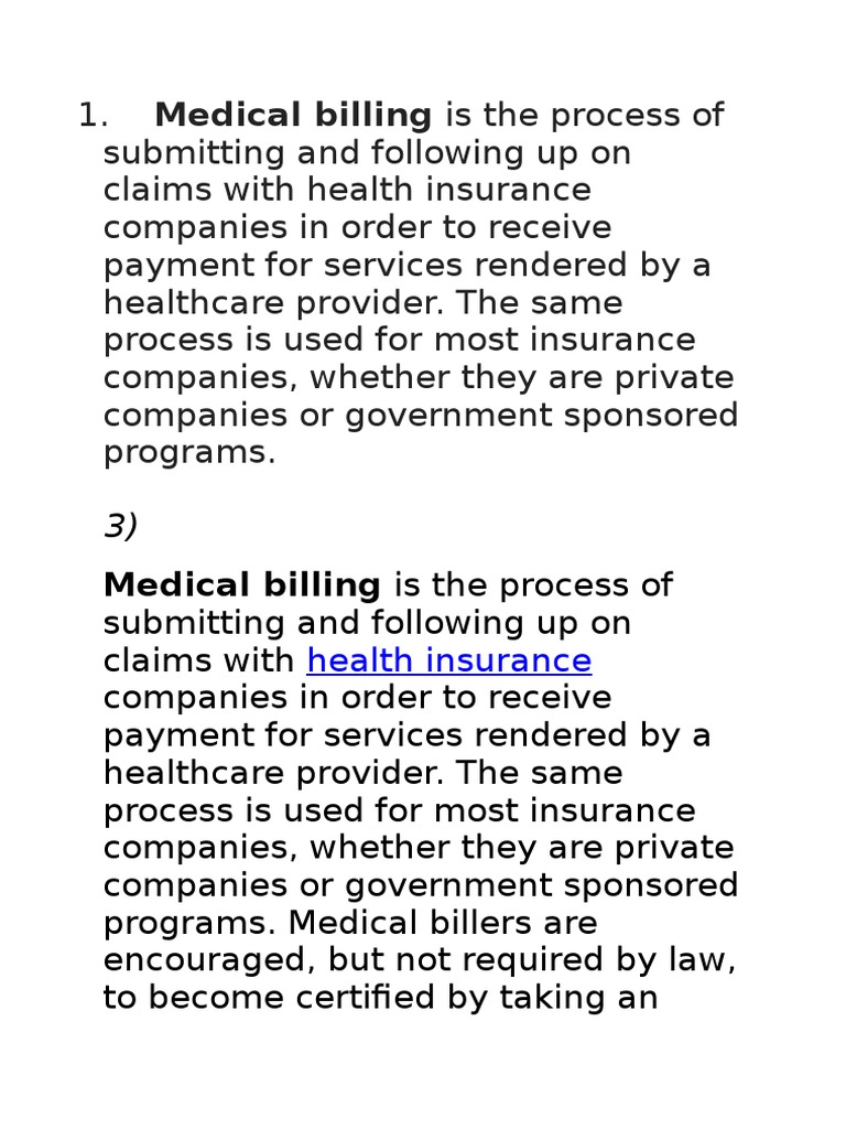 Medical Billing | PDF | Health Care | Healthcare Industry