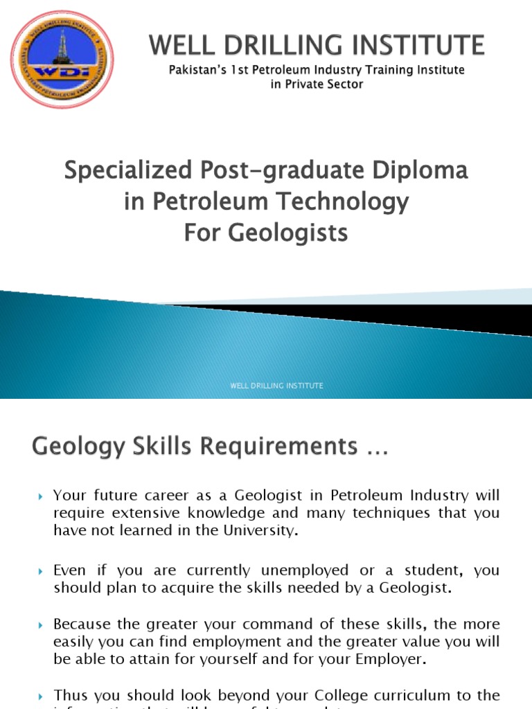 Specialized Post-Graduate Diploma in Petroleum Technology For ...