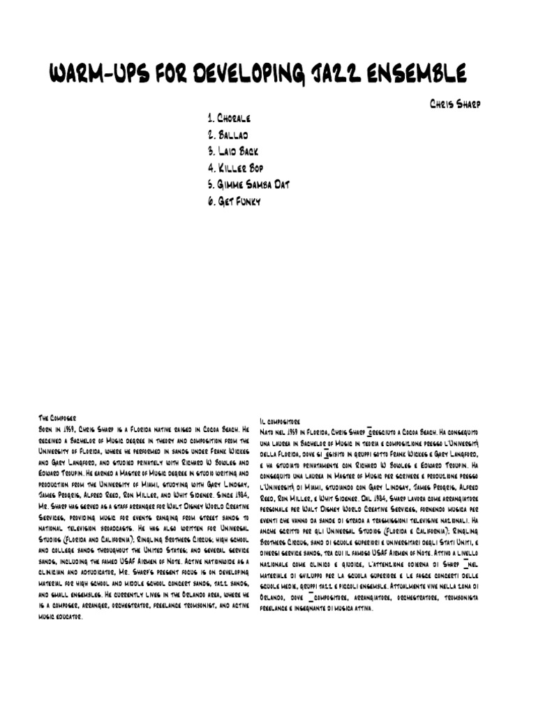 Warm-Ups For Developing Jazz Ensemble | PDF | Rhythm | American Styles ...