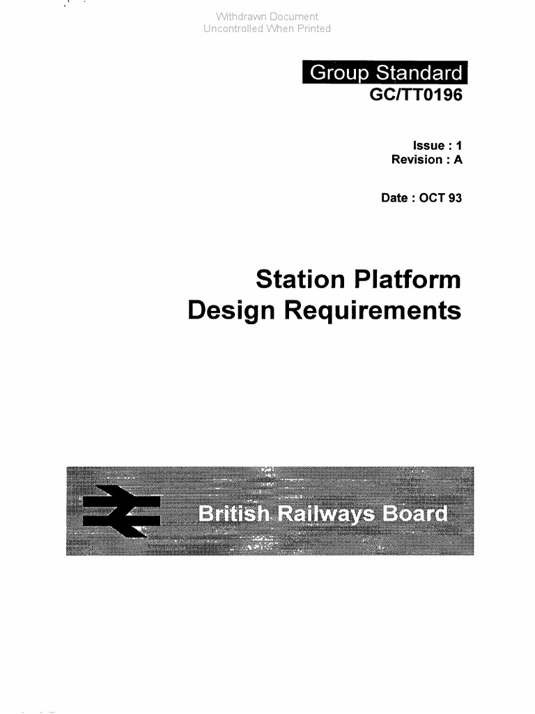 Station Platform Design Requirements: Issue:1 Revision: A | PDF | Rail ...