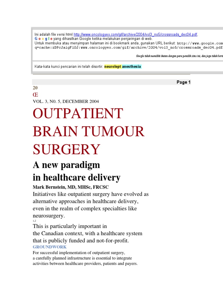 Neurolept in Brain Surgery | PDF | Patient | Surgery