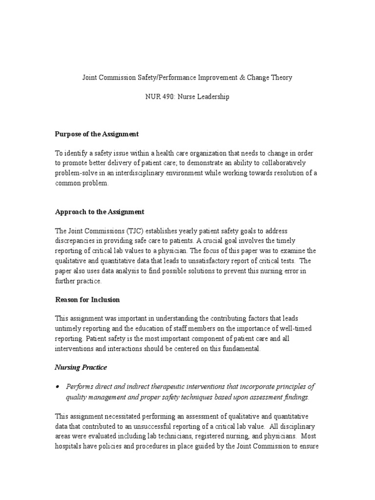 Safety Pi Coverpage | PDF | Joint Commission | Patient Safety