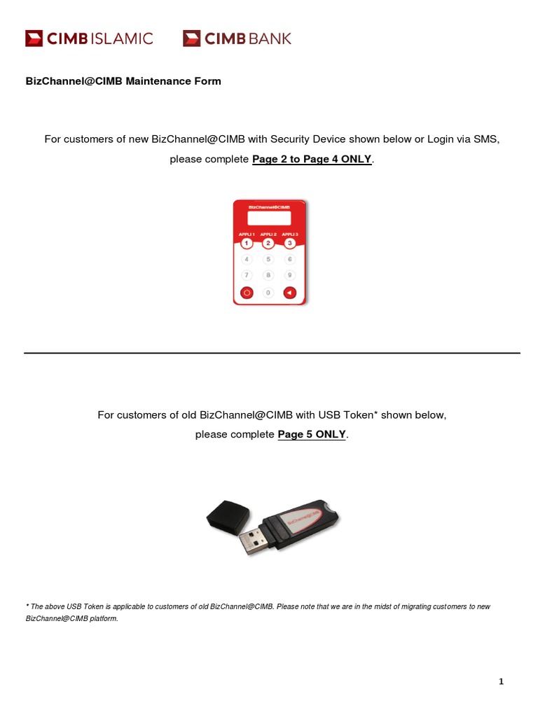 BizChannel@CIMB Maintenance Form Guide | PDF | Debit Card | Email
