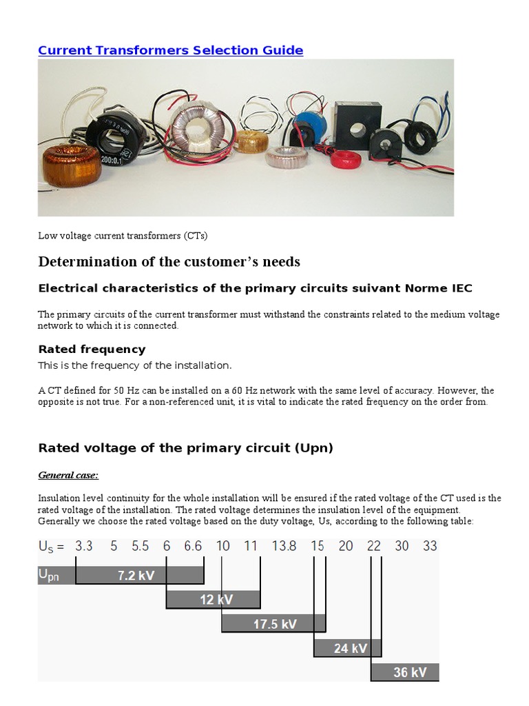 Current Transformers Selection Guide | PDF | Science & Mathematics ...