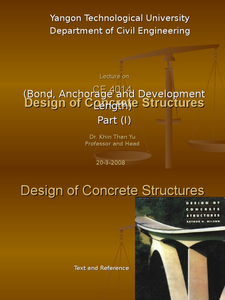 Ce4014 - 1 Bond Anchorage & Development Length | PDF | Stress ...