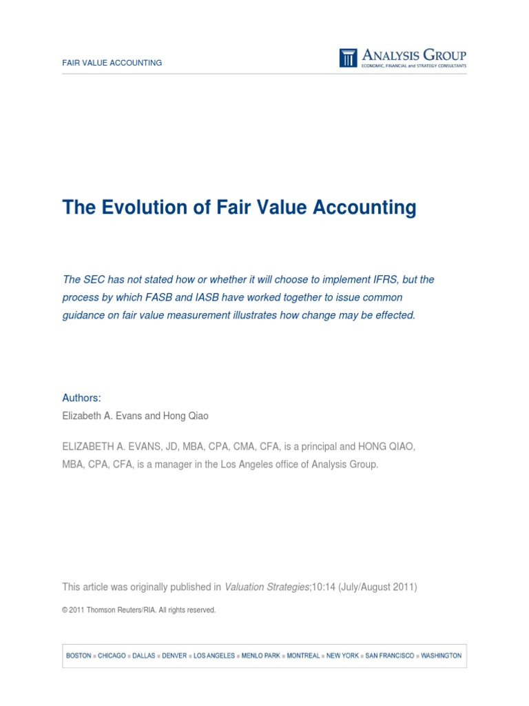 Evans The Evolution of Fair Value Accounting | Download Free PDF | Fair ...