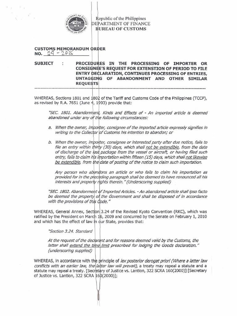 Importer Request Extension Procedures | PDF | Article One Of The United ...