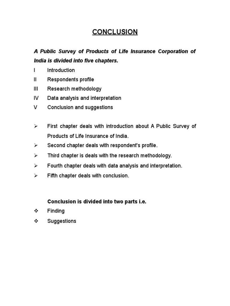 9) Conclusion | PDF | Life Insurance | Insurance