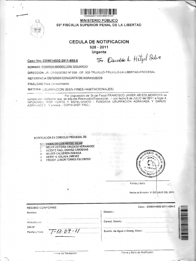 Cédula de Notificación | PDF