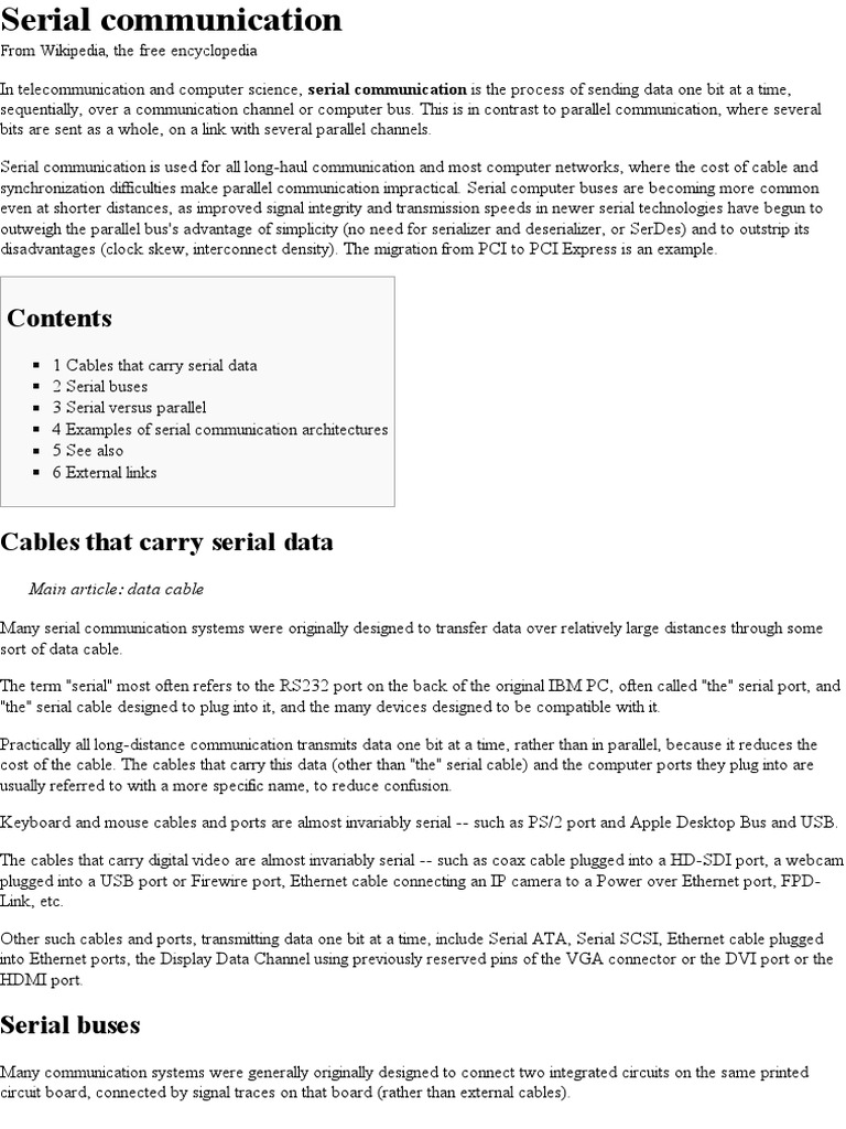 Serial Communicationo | PDF | Network Protocols | Communications Protocols