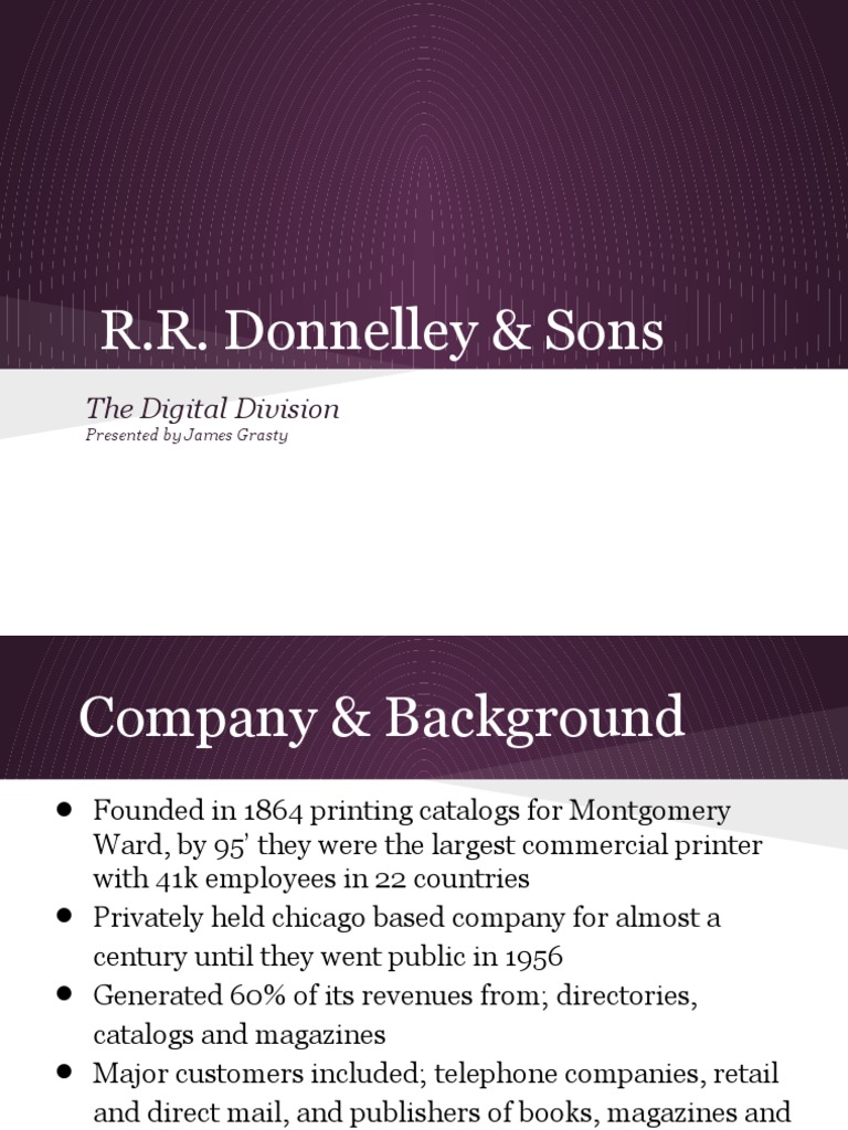 5-RR Donnelley and Sons Presentation - James - Grasty | PDF | Sales ...