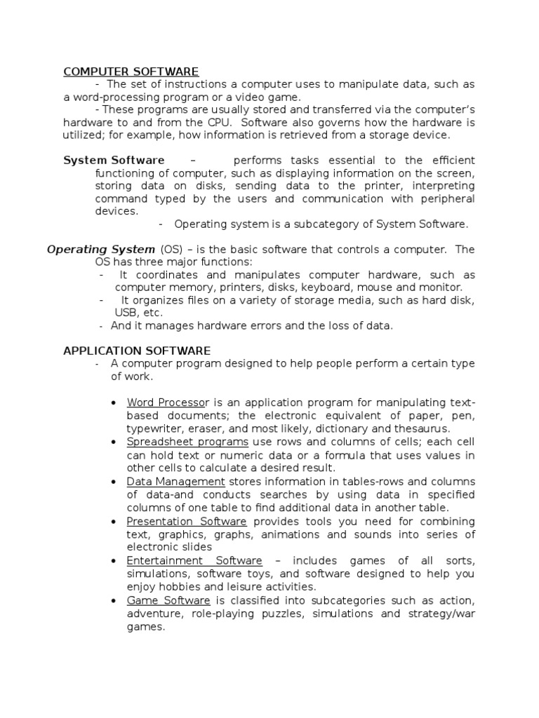 Computer Software: Operating System (OS) - Is The Basic Software That ...