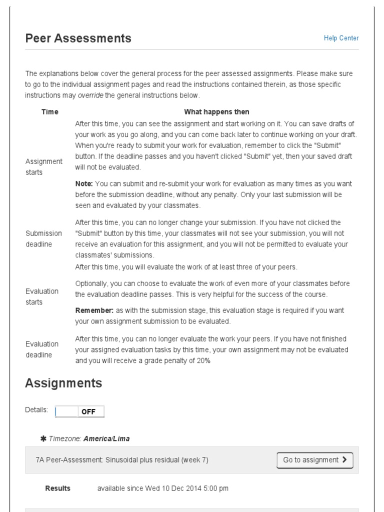 Peer Assessments: Assignments | PDF | Cognition | Learning