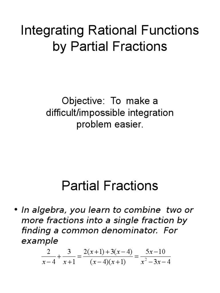 Integrating Rational Functions by Partial Fractions | PDF | Fraction ...