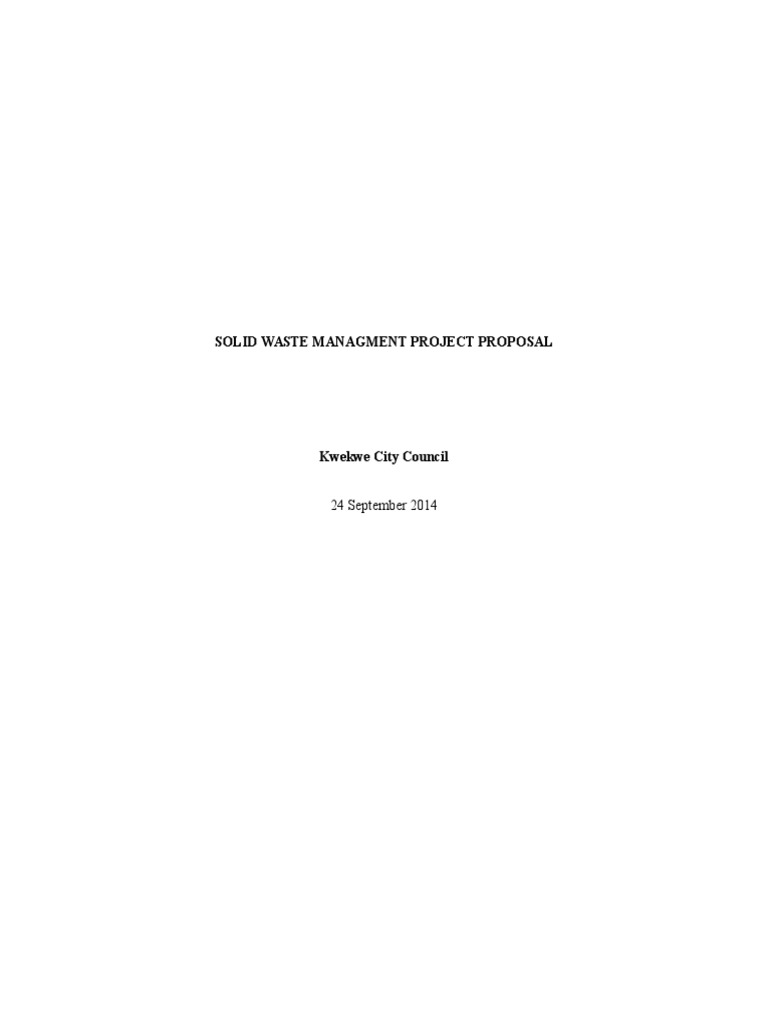 Solid Waste Managment Project Proposal: 24 September 2014 | PDF | Waste ...