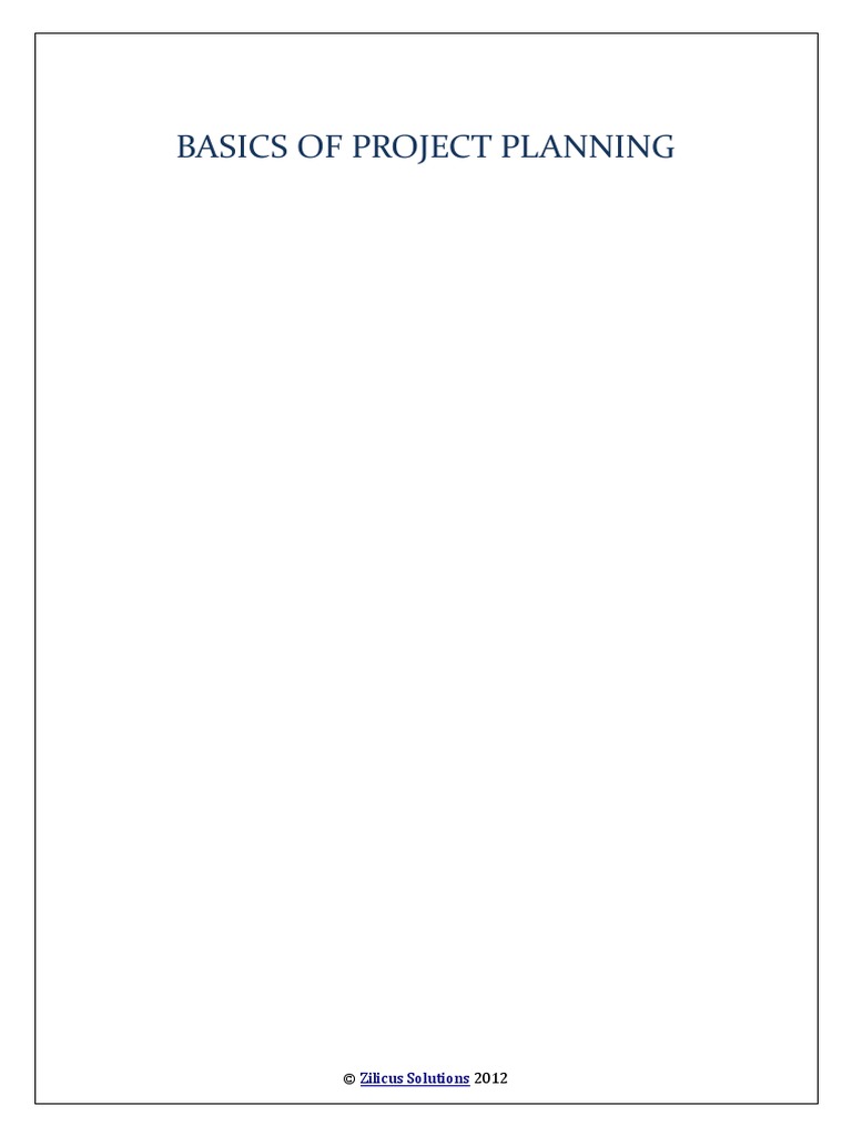 Basics of Project Planning PDF | PDF
