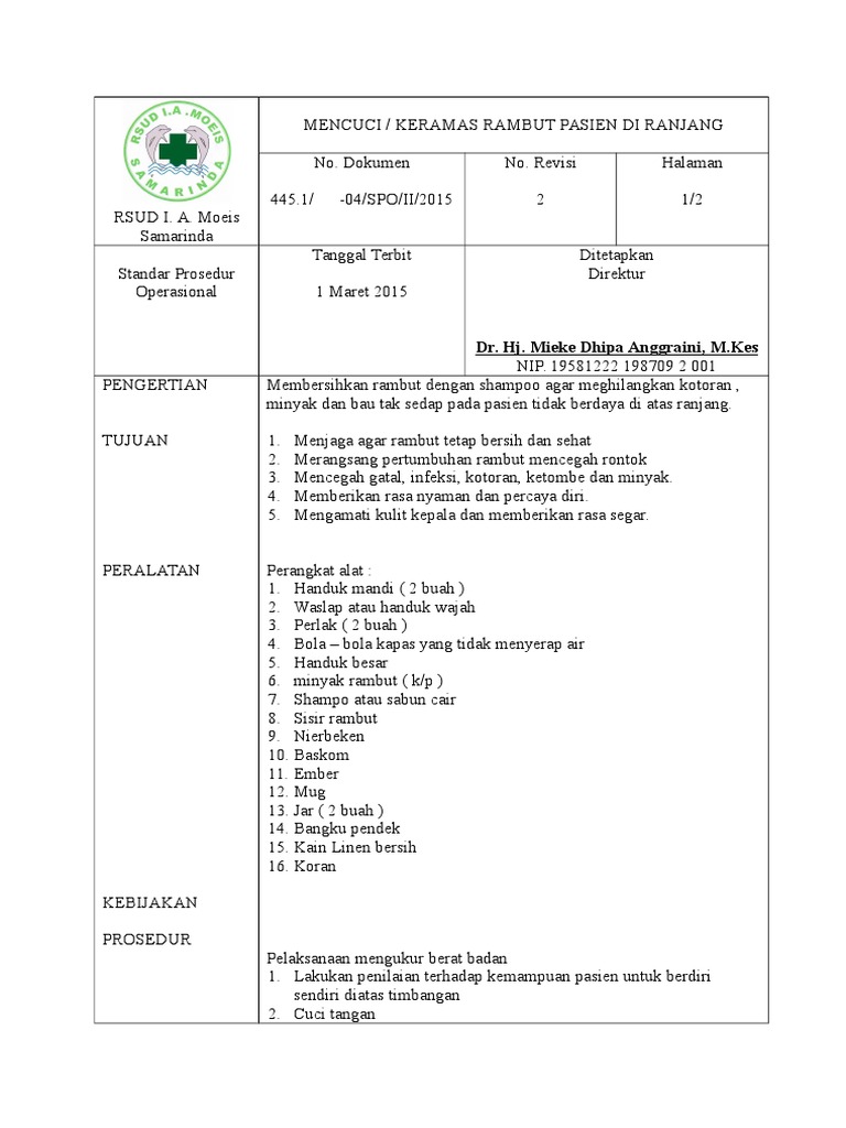 Sop Mencuci Rambut | PDF