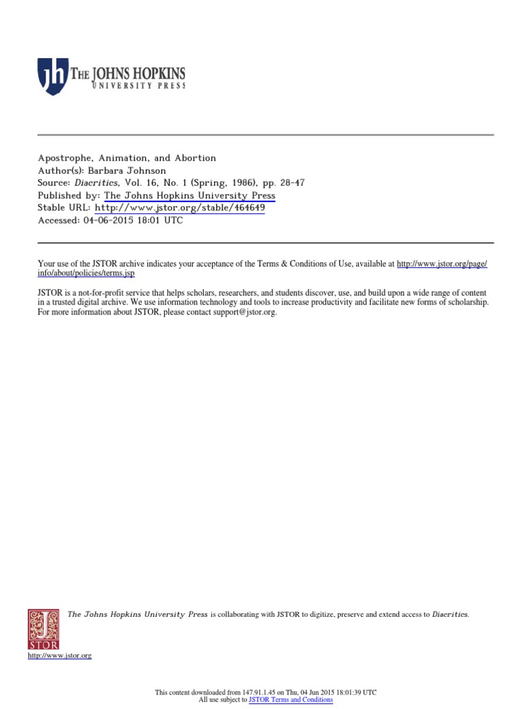 Apostrophe, Animation, and Abortion | PDF | Anti Abortion Movements ...