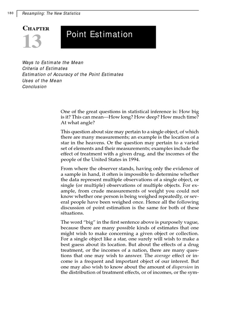 Point Estimation | PDF | Mean | Resampling (Statistics)