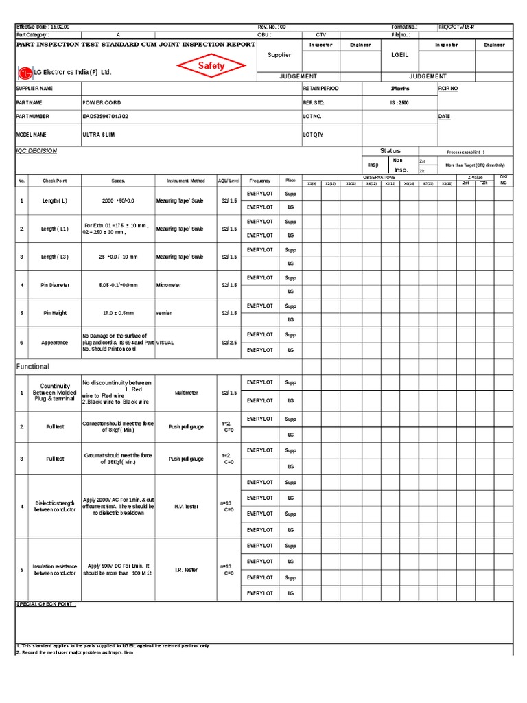 Samples Inspection Report | PDF | Manufactured Goods | Electromagnetism