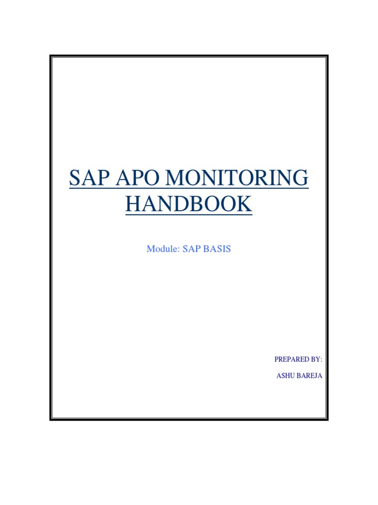 BASIS - Sap Apo Monitoring | PDF | Database Transaction | Databases